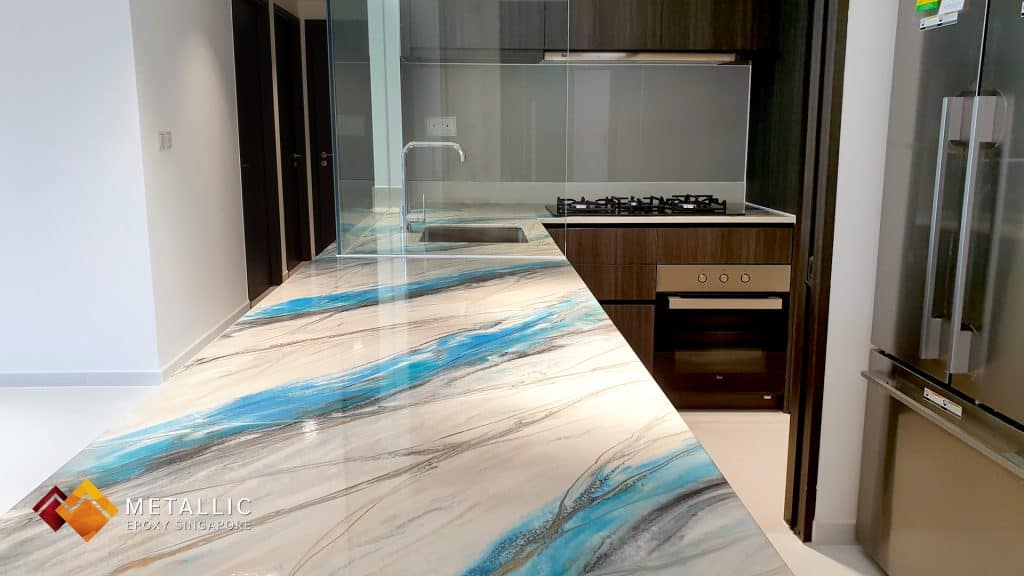 Cyan Blue Marble Countertop