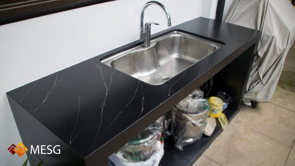 Black Marble Silver Countertop